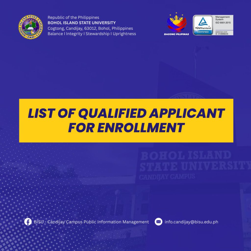 Confirmed Qualified Applicants for Enrollment – First Semester A.Y ...